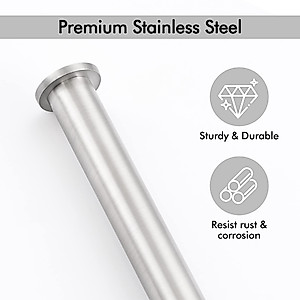 KES Paper Towel Holder Stand for Kitchen Towel Holder Countertop Wooden Base Paper Modern Stainless Steel Brushed Finish, KPH206-2