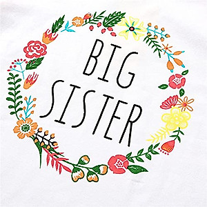Big Sister Letter Print Blouse Tops Toddler Baby Girls Long Sleeve Garland T-Shirt (Pink, 2t)