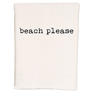 Moonlight Makers Decorative Hand Towel, Waffle Weave, Soft Absorbent Cotton, Gift Idea, Home Bathroom/Kitchen Decor, Dish Cloth, Funny Design, Multi-Purchase Discounts (Beach Please)