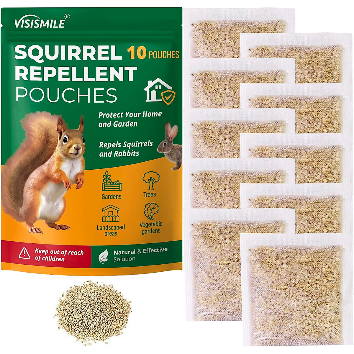 Squirrel Rabbit Repellent Outdoor Garden: Squirrel Deterrent for Plants - Chipmunk and Rabbit Repellent for Backyard - Keep Squirrels Away from Attic