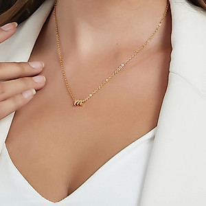 TSDGB Tiny Initial Necklaces for Women, 18k Gold Plated Stainless Steel Letter A-Z Pendant Necklace Cute Gold Choker Small Personalized Dainty Initial Necklaces for Teen Girls