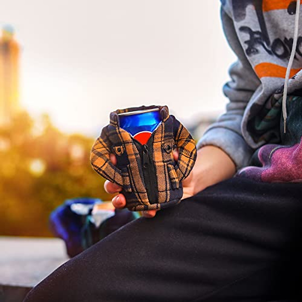 Beverage Jacket Can Cover Drink Insulated Coolers For 12oz Fun Gifts for Family and Fiends Yellow