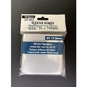 Sleeve Kings Small Square Card Sleeves (70x70mm) - 110 Pack, 60 Microns