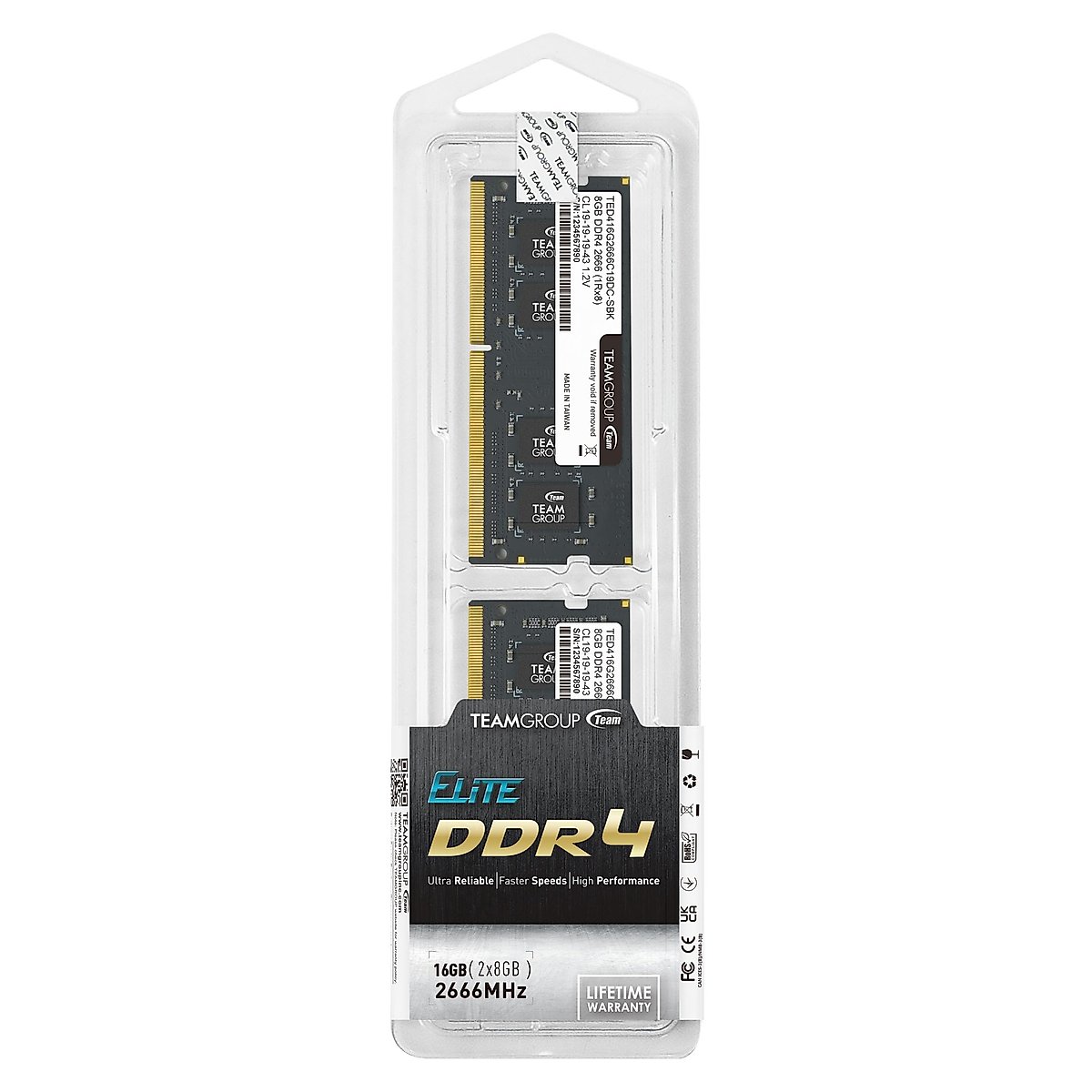 TEAMGROUP Elite DDR4 32GB Kit (2 x 16GB) 2666MHz PC4-21300 CL19 Unbuffered Non-ECC 1.2V SODIMM 260-Pin Laptop Notebook PC Computer Memory Module Ram Upgrade - TED432G2666C19DC-S01