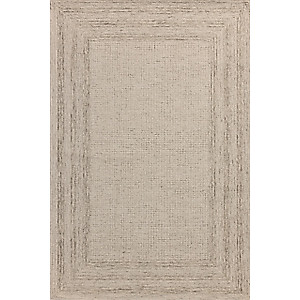 Loloi Amber Lewis Windsor Collection WIN-01 Ivory/Stone 5'-0" x 7'-6", .50" Pile Height, Accent Rug