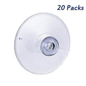 Whaline 20 Packs Clear Suction Cup PVC Plastic Sucker Pads Without Hooks Shower Caddy Connectors Suction Cups Plastic Heavy Strength Clear Sucker for Bathroom Glass Table Tops (45mm)