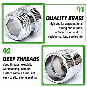 Faucet Adapter Aerator For Water Purifier,G1/2inch Male To 22mm Male Connector,Faucet Adapter Brass Fitting,Tap Connector Aerator For Bathroom Kitchen(Silver,2pcs)