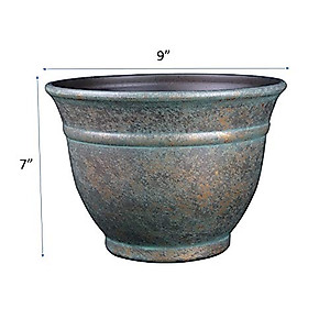 Classic Home & Garden 10509D 377R 9" Alena Planter, Weathered Copper