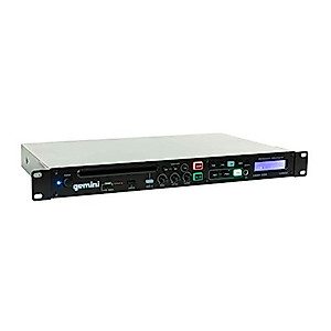 Gemini Sound CDMP-1500 19 Inch Professional/Home Anti Shock Audio Rackmount Single Disc Drive Mountable CD MP3 USB Media Music Player System Input with Remote