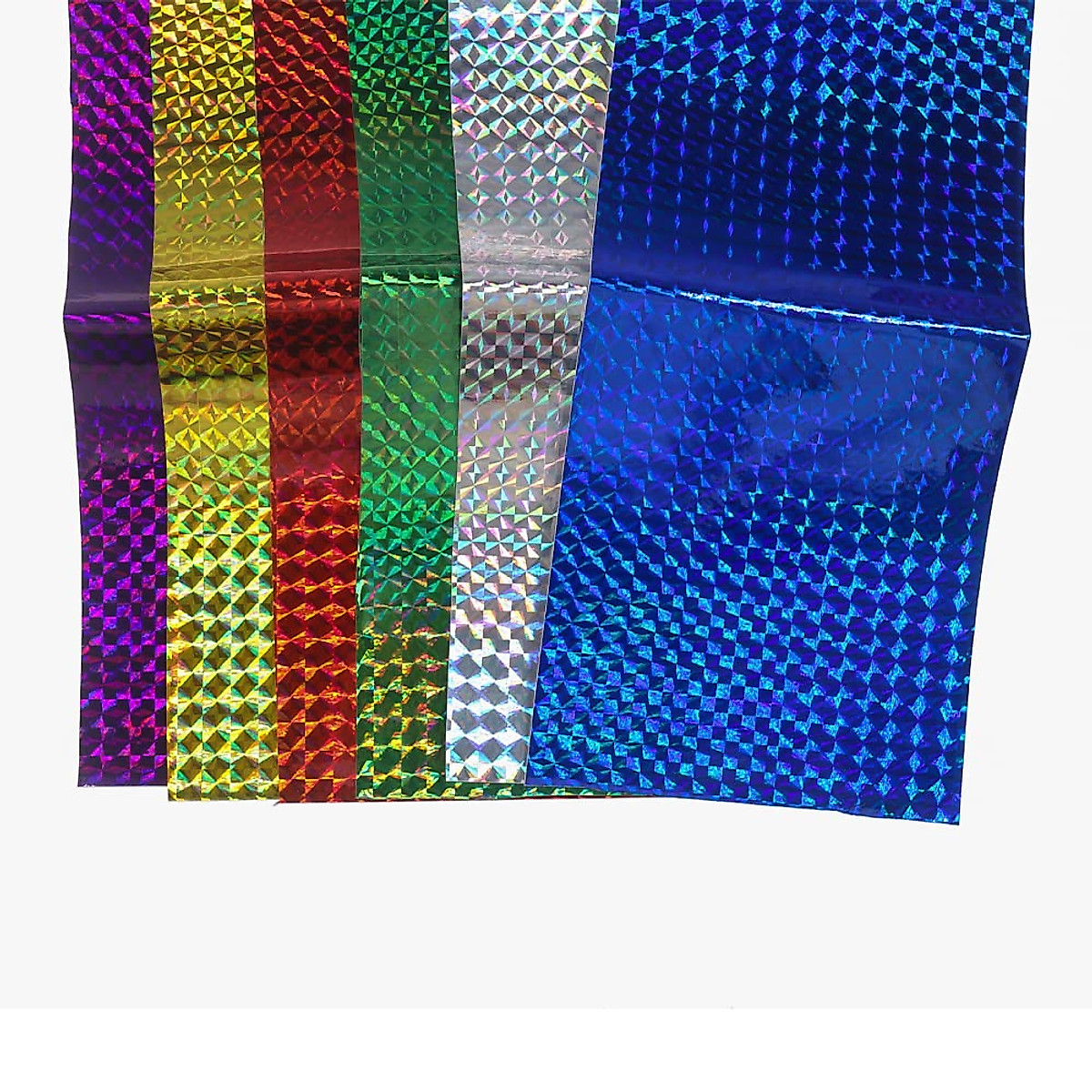 Greatfishing 12PC Mixed Colors Holographic Fish Scale Lure Sticker Film Fly Tying Rainbow Flash Film Jig Squid Jig Lure DIY Material