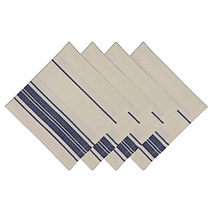 DII 100% Cotton Cloth Napkins, 18x18 Dinner Napkins, for Basic Everyday Use, Banquets, Weddings, Events, or Family Gatherings - Set of 4, Farm Fresh Stripe