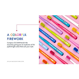 Curaprox CS 5460 Super-Soft Toothbrush for Adults with Ultra-Fine Filaments and Compact, Slightly Angled Toothbrush Head for Improved Tooth and Gum Health