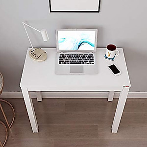 Need Small Table - 31.5 Inch Study Desk for Narrow Spaces,Sturdy and Heavy Duty Study Workstation for Laptop-Easy Assembly Homework Desks AC3DW8040