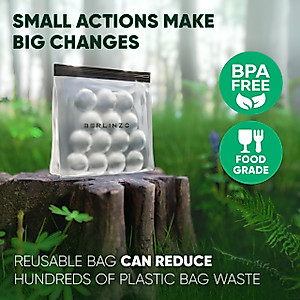 BERLINZO Large Reusable Ice Storage Bag - Freezer Safe Leak Proof Silicone and Plastic-Free Lunch Bag for Ice and Food Storage - BPA-Free XL Size