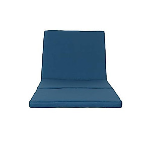 Christopher Knight Home Jamaica Outdoor Water Resistant Chaise Lounge Cushions, 2-Pcs Set, Blue