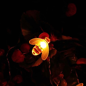 Amants01 Solar Honeybee String Lights, 50 LEDs Solar Powered Bee String Lights Outdoor Honeybee Fairy String Lights for Home,Gardens,Park,Patios Decoration.