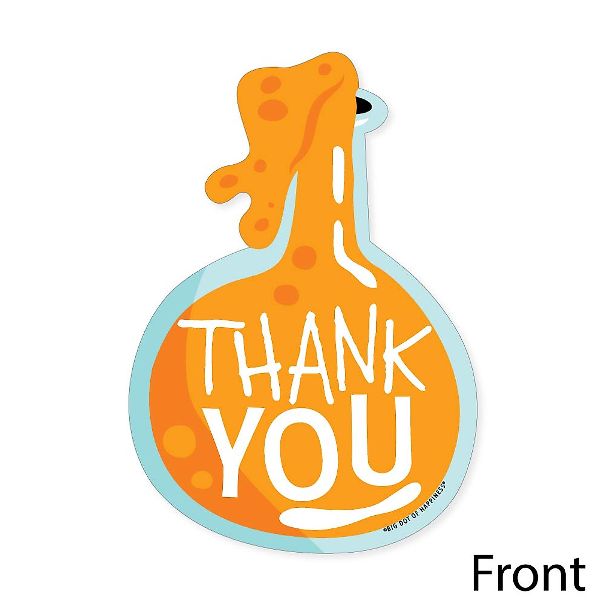 Big Dot of Happiness Scientist Lab - Shaped Thank You Cards - Baby Shower or Birthday Party Thank You Note Cards with Envelopes - Set of 12