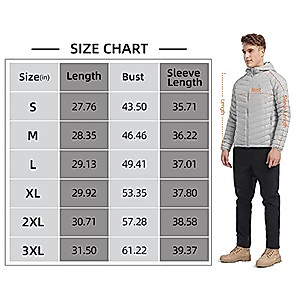 CAMELSPORTS Men's Winter Hooded Down Jacket with Thermal Heat Reflective Lining Lightweight Packable For Hiking