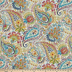 Pillow Perfect Paisley Indoor/Outdoor Chairpad with Ties, Reversible, Tufted, Weather, and Fade Resistant, 15.5" x 16", Blue/Green Gilford, 2 Count