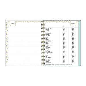 Blue Sky Day Designer 2024 Weekly and Monthly Planner, 8.5" x 11", Frosted Cover, Wirebound, Secret Garden Mint (140101-24)