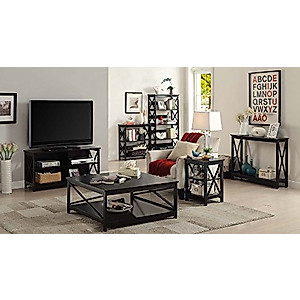 Convenience Concepts Oxford 1 Drawer Console Table with Shelves, Black