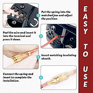 Hilitchi 720Pcs Gold Quick Splice Male and Female Wire Spade Connector Wire Crimp Terminal Block with Insulating Sleeve for Electrical Wiring Car Audio Speaker, 2.8mm 4.8mm 6.3mm Assortment Kit