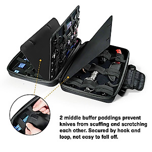 ProCase Knife Display Case for Pocket Knives, 69 Slots EDC Mini Knife Storage Holder Box, Butterfly Cuchillo Collection Organizer, Folding Knife Pouch Carrier Bag Protector for keeping Knives -Black