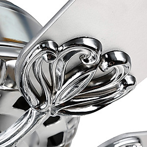 Bella Depot 52" Crystal Chandelier Ceiling Fan with Light and Remote, Dual-Sided Blades Modern Chandelier Fan for Living Room Dining Room Bedroom