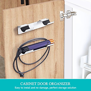 Curling Iron Holder Wall Mount, Straightener Holder, Adhesive Stainless Steels Hair Tool Organizer for Bathroom,Hair Tools Organizer Wall Mount