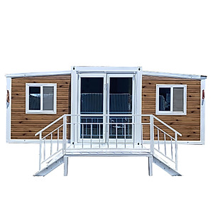 Customizable Modular Container Home - Prefabricated Tiny Home with Bathroom, Kitchen, Living Room, and Bedroom - Ideal Mobile Living Solution for Adults - Compact Prefab Homes