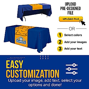 Custom Table Runner Cover with Logo Text Personalized Customizable for Business Vendor Trade Show Shop (36x72)