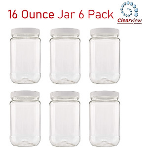CLEARVIEW 1 Gallon Plastic Jar - 4 pack | Containers and Organization (128 Ounce Jar)