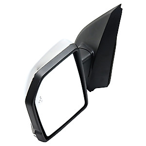 Kool Vue Right Power Heated Mirrors for Ford F-150 2015-2017 Power Fold With Signal Light, Blind Spot Monitor, Memory & Puddle Lamp; Without Auto-Dimming Chrome