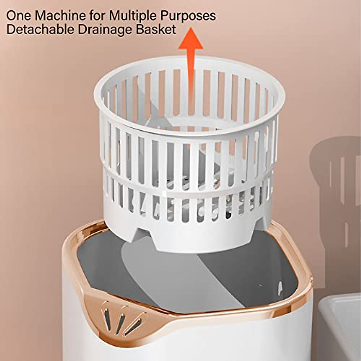 Dpofirs Mini Washing Machine, 4L Capacity Portable Laundry Washer, No More Splashing, Ultrasonic Home Washer for Camping Apartments Dorms College Rooms (US Plug)