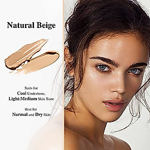 FV Waterproof Dewy Foundation with Natural Finish, Lightweight & Buildable Coverage, Long Lasting Liquid Foundation, Hydrating Foundation for Dry/Combination Skin, 30g, Nourishing Beige