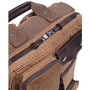 TSD Brand Ridge Valley Canvas Backpack (Camel)