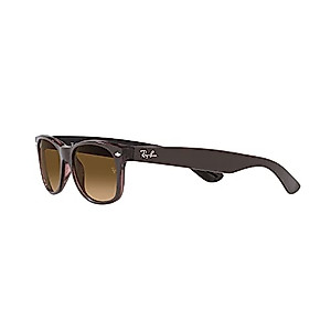 Ray-Ban RB2132 New Wayfarer Square Sunglasses, Matte Brown On Transparent Brown/Gradient Brown Polarized, 52 mm