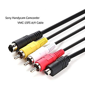 WYMECT AV A/V Audio Video TV-Out Cable VMC-15FS Video Cable Cord for Sony Handycam Camcorder DCR-D/H/I/S HDR-C/H/S/T/U/X and More Models