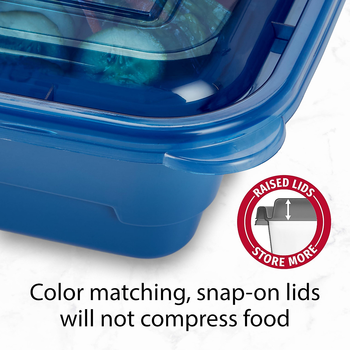 GoodCook Meal Prep 3 Cup Square, 20-Piece, Blue, Made without BPA