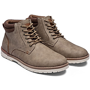 Vostey Men's Boots Casual Hiking Boots Winter Boots for Men Water-Resistant Chukka Boots (BMY673 Khaki Size 15)