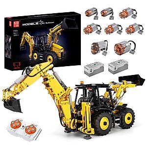 Mould King 17036 Excavator and Bulldozer 2 in 1, RC Bulldozer Building Set for Boys, APP Remote Control Truck Construction Vehicles Model with Motors, Gift Toy for Kids, 2239 Pieces