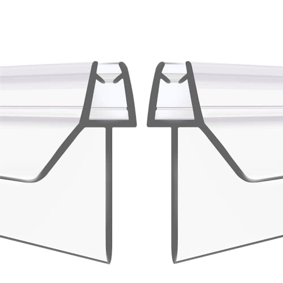 GEZMR 2-Pack Frameless Shower Door Bottom Seal (1/4'' X 39'') Clear Glass Seal Strip Shower Door Sweep can Covers up to 23mm Gap - Stop Shower Leaks