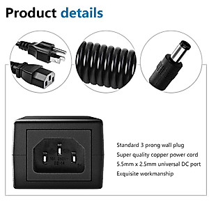 SHNITPWR 12V 3A 36W AC DC Power Supply Adapter 100V~240V AC to DC 12 Volt 3 Amp Converter Transformer LED Driver with 5.5x2.5mm Plug for 5050 3528 LED Strip 3D Printer CCTV Security System LCD Monitor