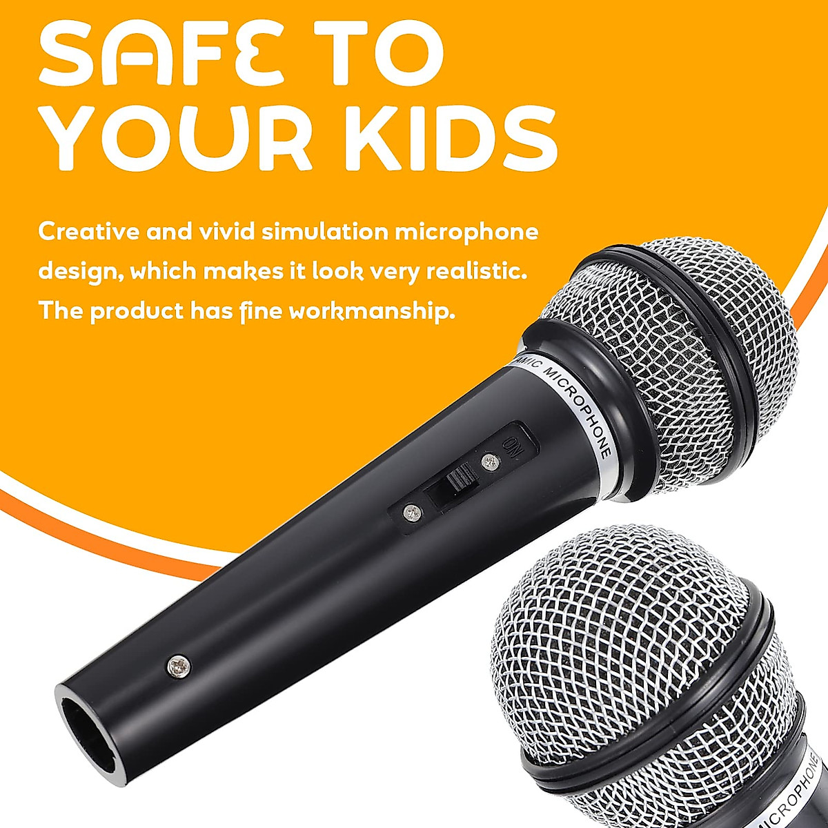NUOBESTY Toy Microphone Prop for Kids Pretend Microphone Prop Fake Microphone Cosplay Play Mic Toy for Karaoke Costume Prop Party Favors