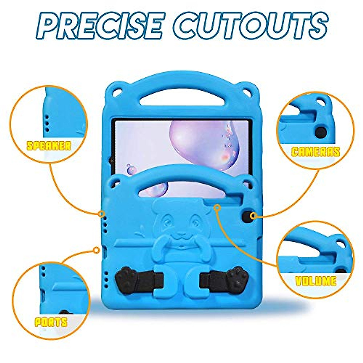FIREVASE Tablet Kids Case for Samsung Galaxy Tab A 8.4 Inch,SM-T307/T307U, EVA Shock Proof Light Weight Professional Kids Case, with Handle Built-in Bracket & Shoulder Strap (Blue)