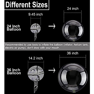 24 Inch Clear Balloons Bobo Balloons, 10 Pcs Clear Balloons for Stuffing, Big Transparent Bubble Balloons, Large Helium Balloon for Wedding Birthday Graduation Christmas Party Decorations