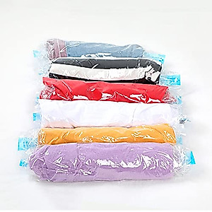 SMLJFO 5pcs Compression Bags for Travel Double Zipper Hand Roll Up Space Saver Bags Reusable Vacuum Sealed Bags for Clothes No Pump or Vacuum Needed for Clothes, Comforters, Blankets, Bedding