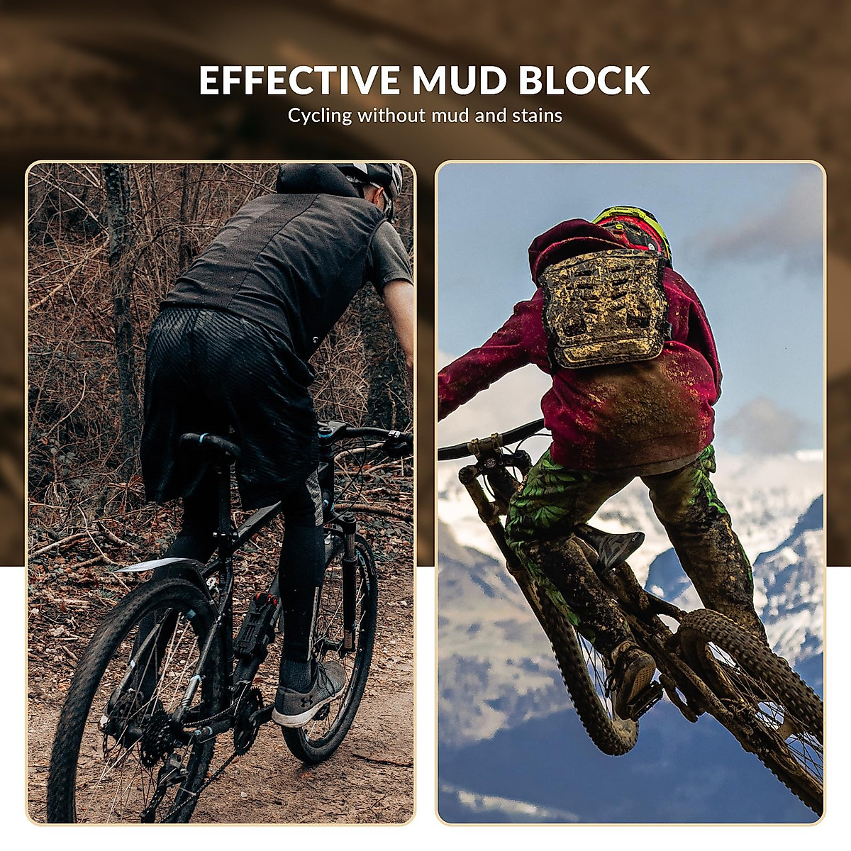 ROCKBROS Bike Fenders Adjustable Bicycle Fenders for 26"/27.5"/29" Mountain Bike Universal Rear Mud Guards for MTB