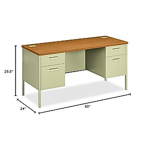 Hon HONP3231CL Kneespace Credenza, 60" x 24" x 29-1/2", Harvest/Putty