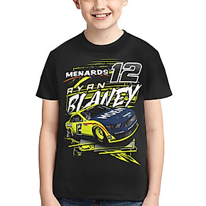 ASFRSH Ryan Blaney 12 Shirt for Teen Girl & Boy Printing Short Sleeve Tee Athletic Classic Shirt Crewneck T-Shirt